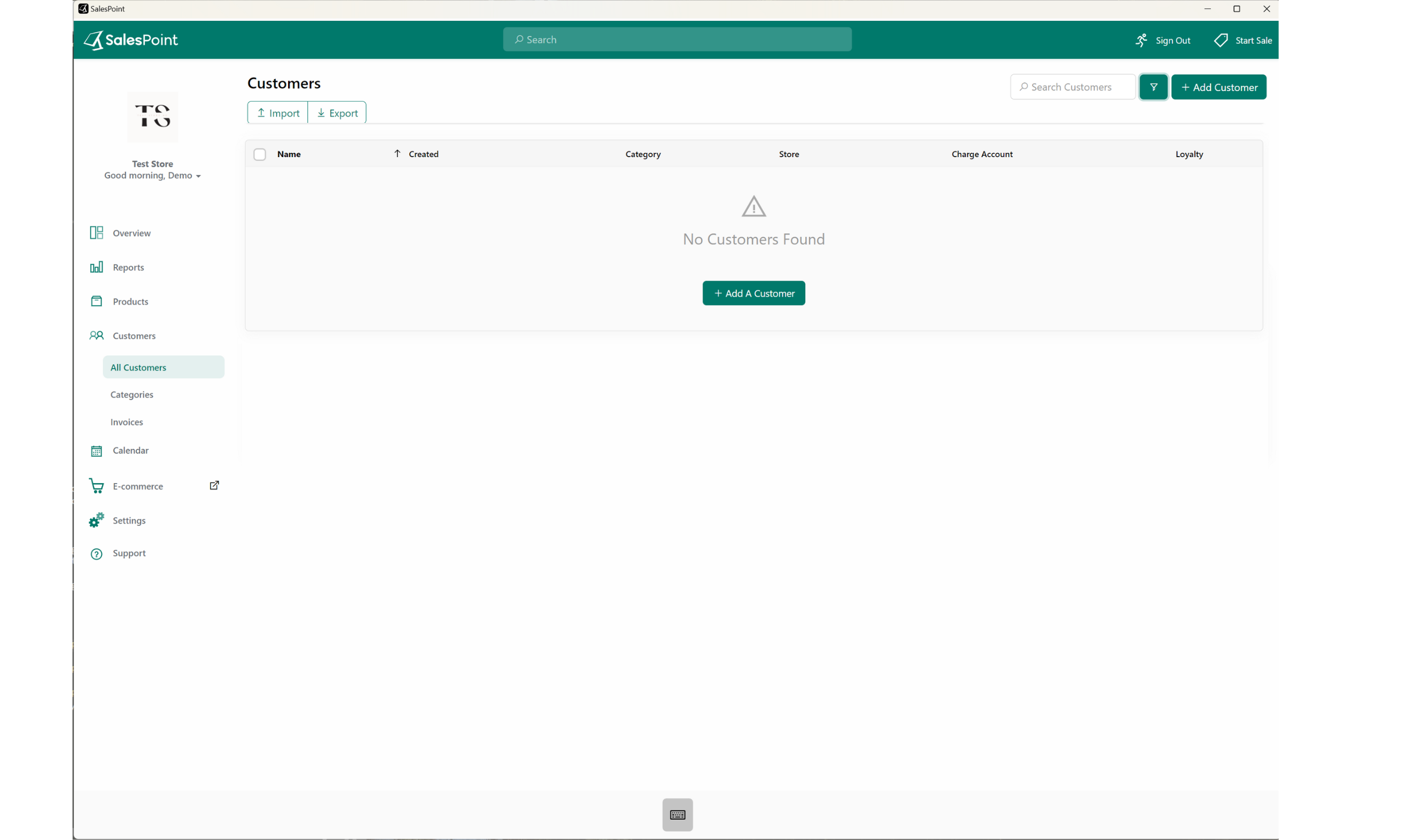 Salespoint Support Set Up Customers